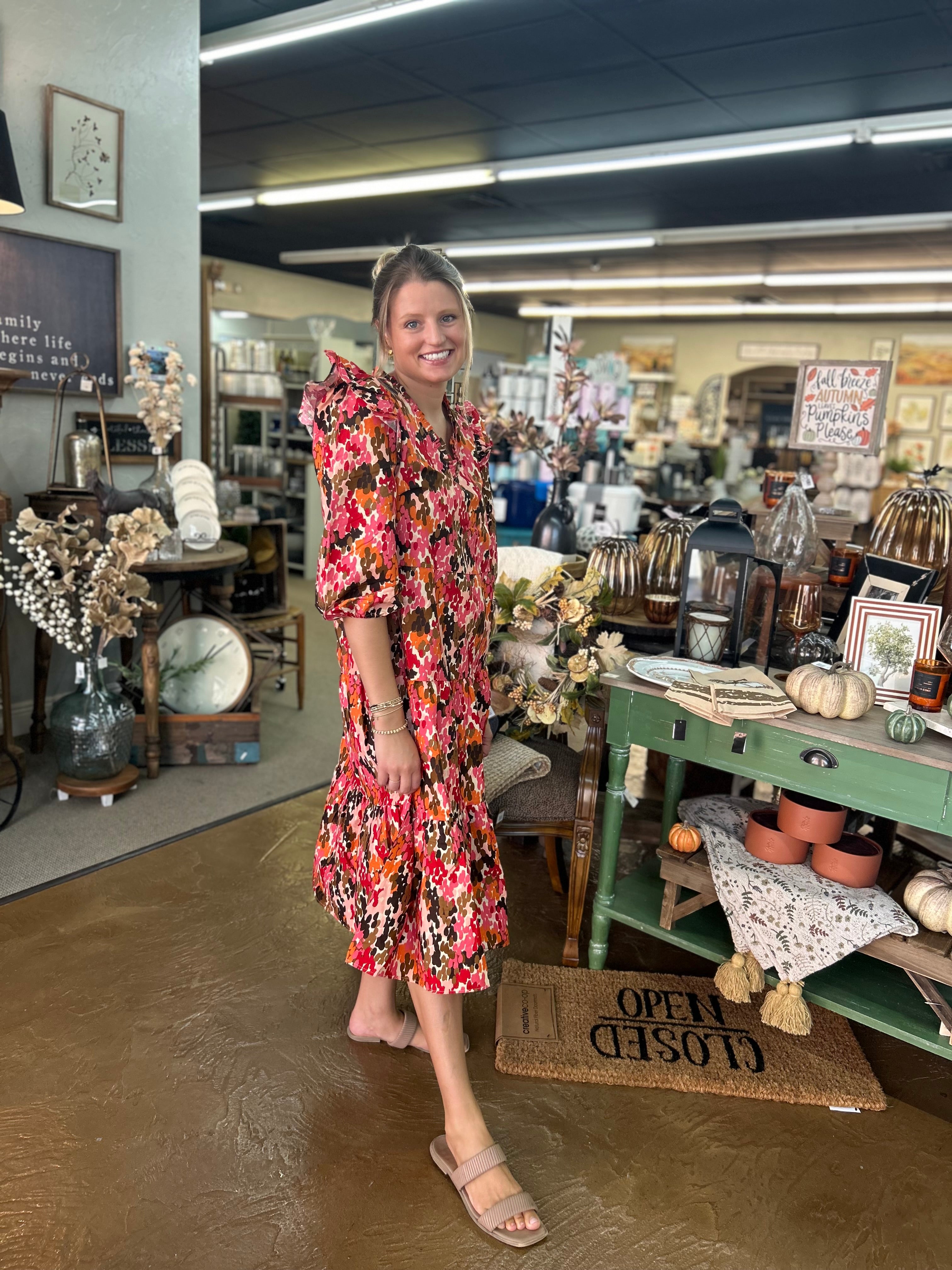 Priscilla Midi Dress Rust/Copper – Cat's On Main